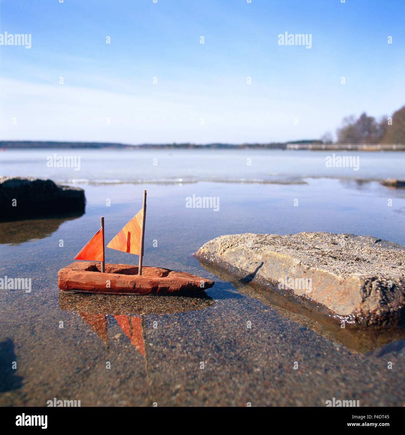 A bark boat on water Stock Photo - Alamy