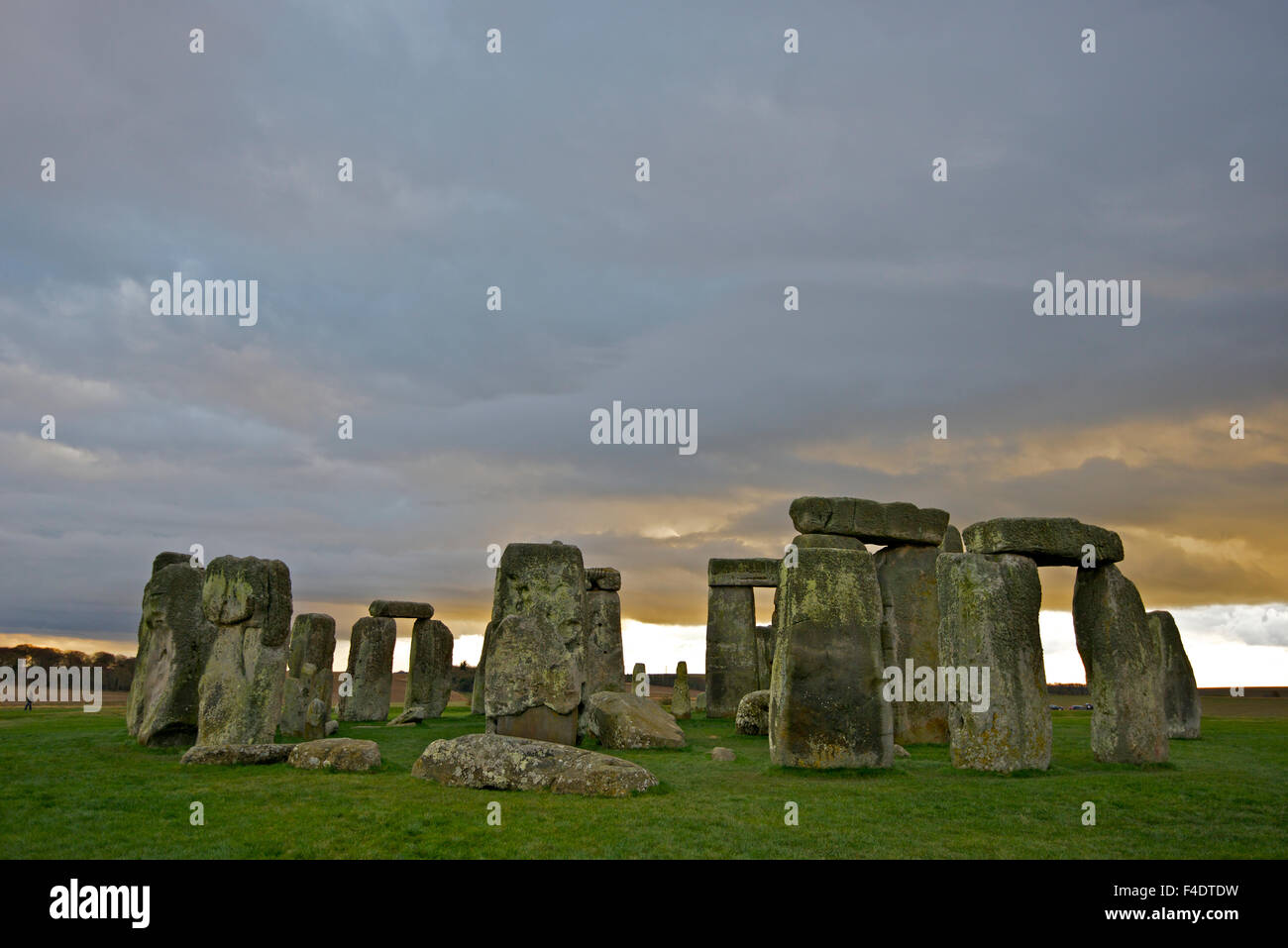 The Neolithic monument Stonehenge beneath a winter sky, just days from ...