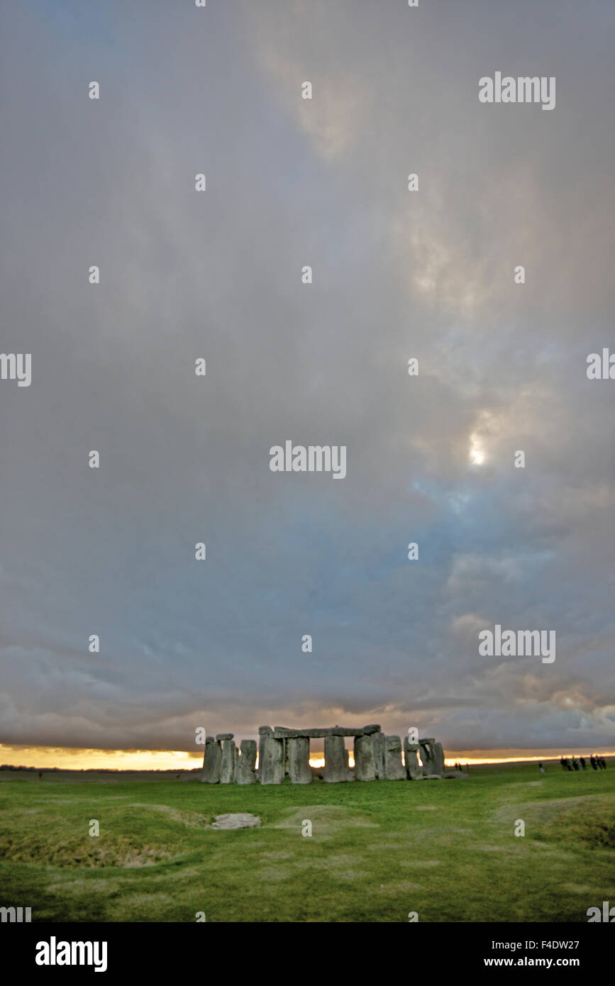 The Neolithic monument Stonehenge beneath a winter sky, just days from ...