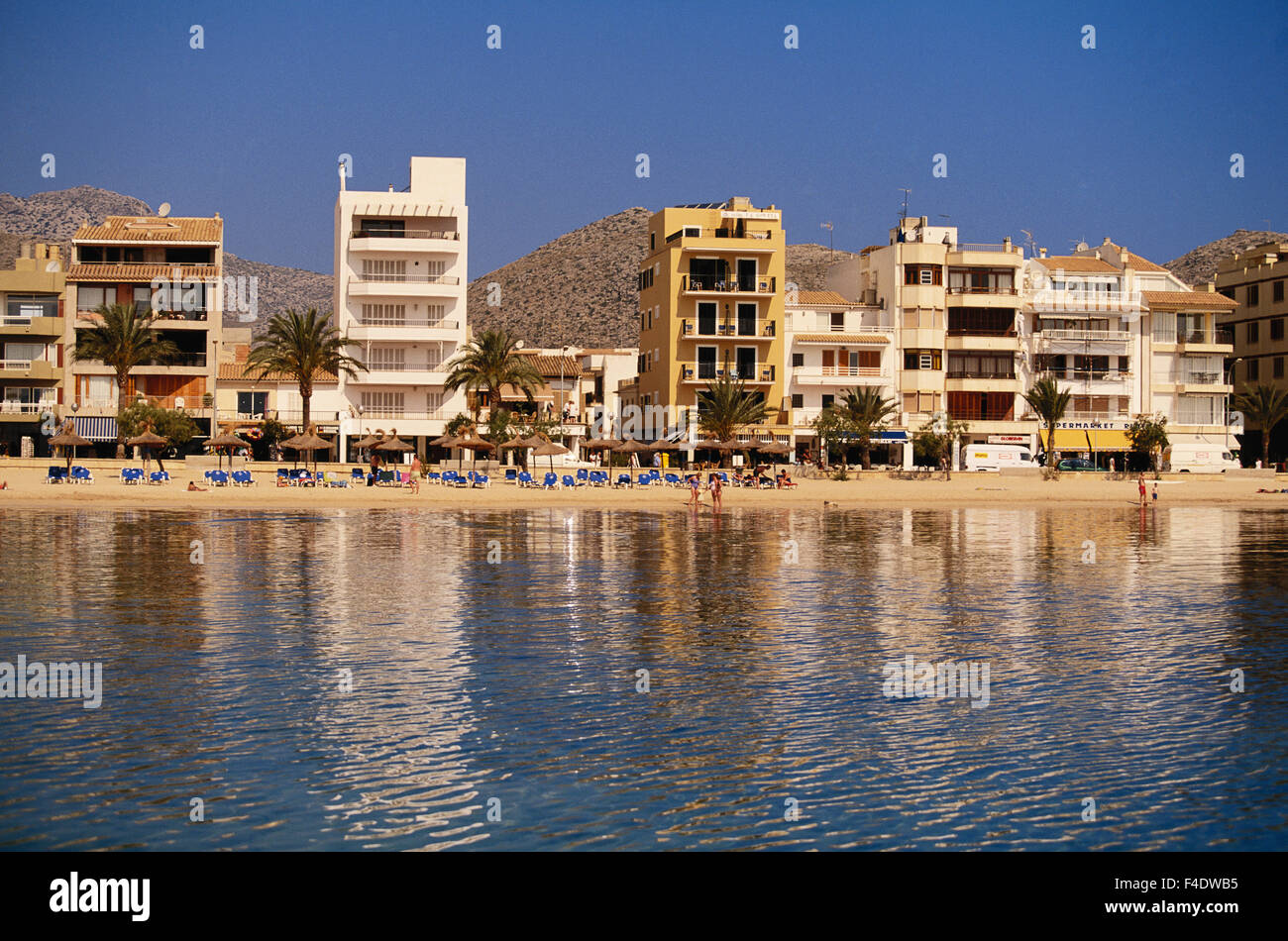 Spain, Majorca, Port de Pollenca, Balearics Island. Resort. (Large ...