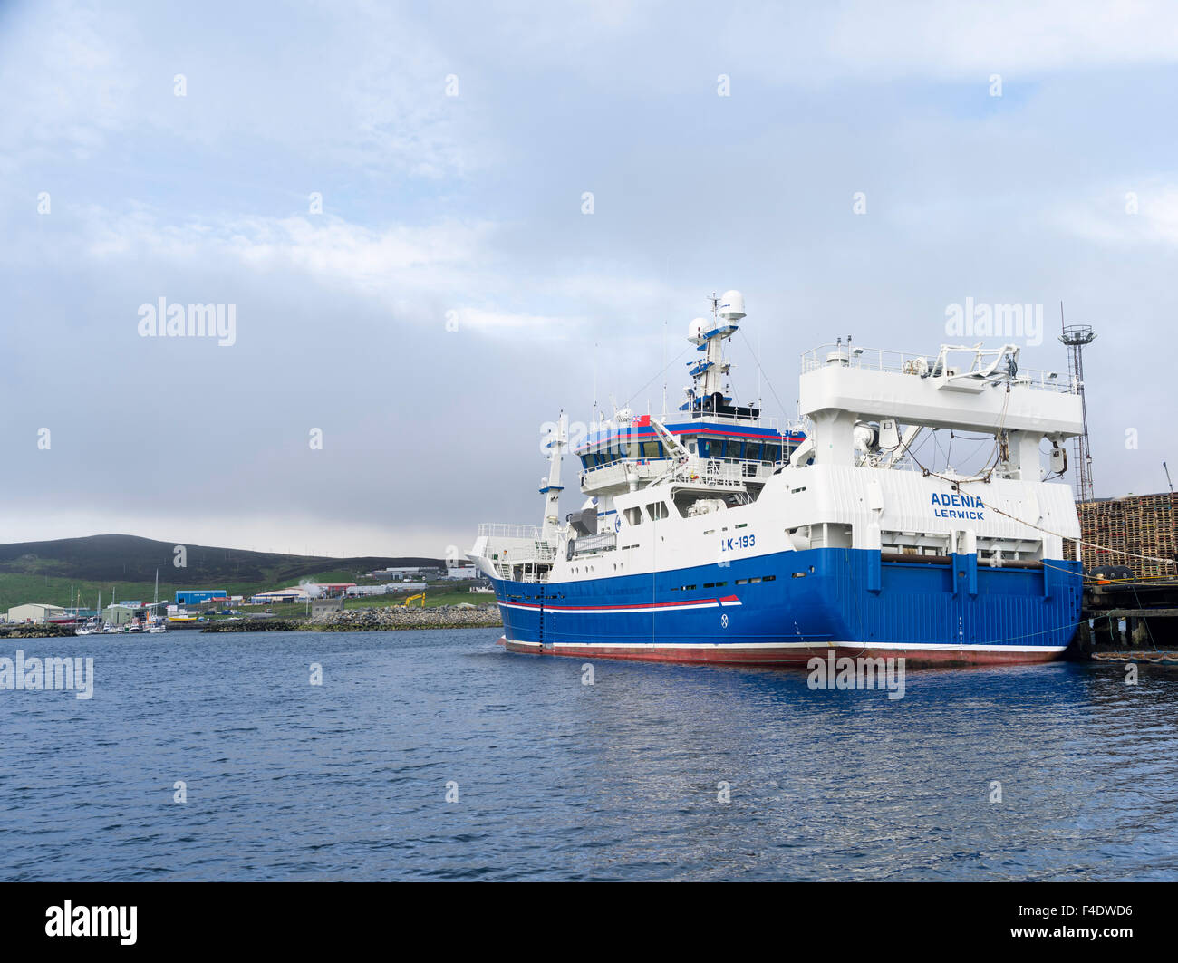 Lerwick, capital of the Shetland Islands in Scotland. Trawler in ...