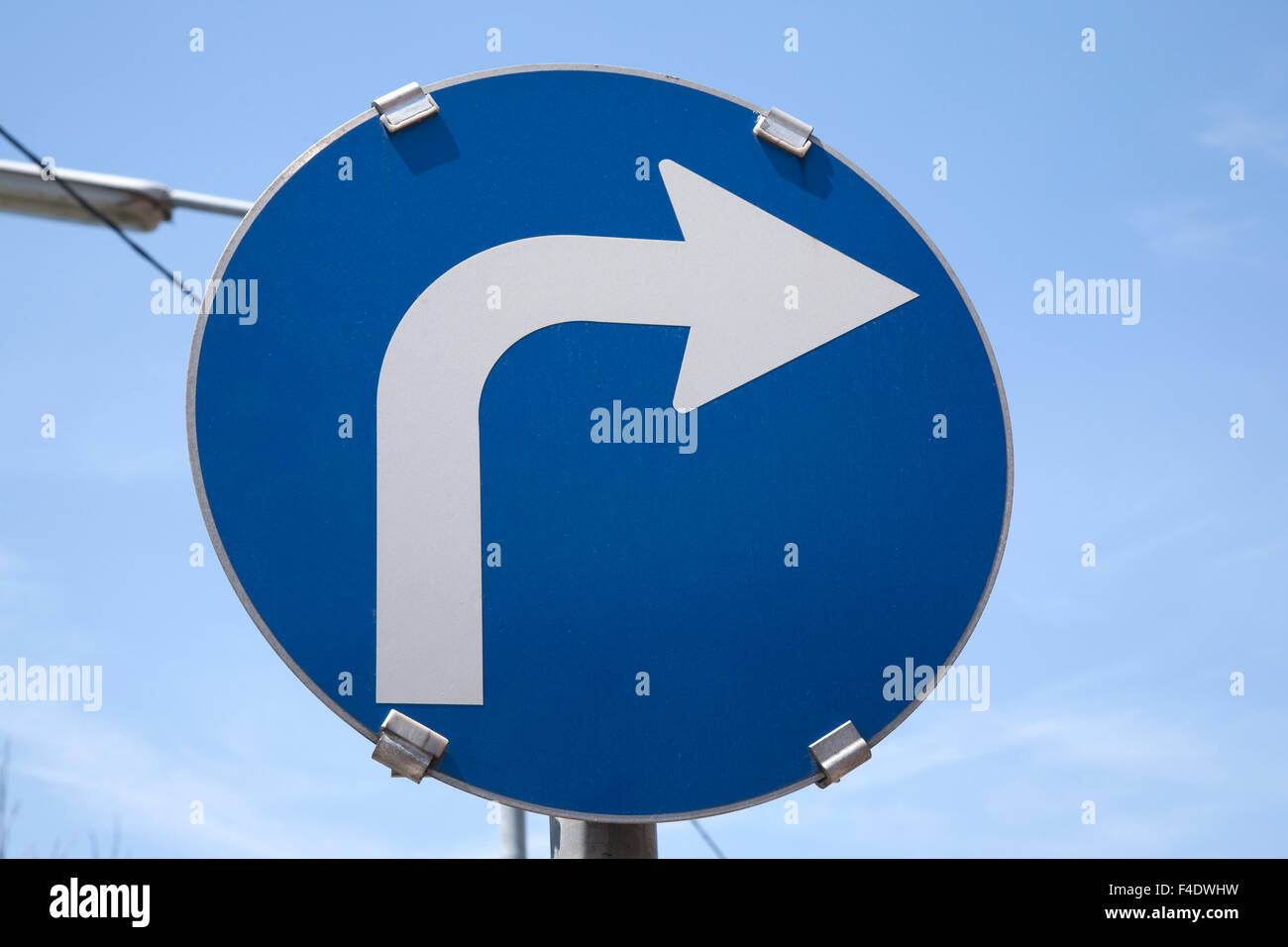 One Way Blue and White Traffic Sign Stock Photo - Alamy
