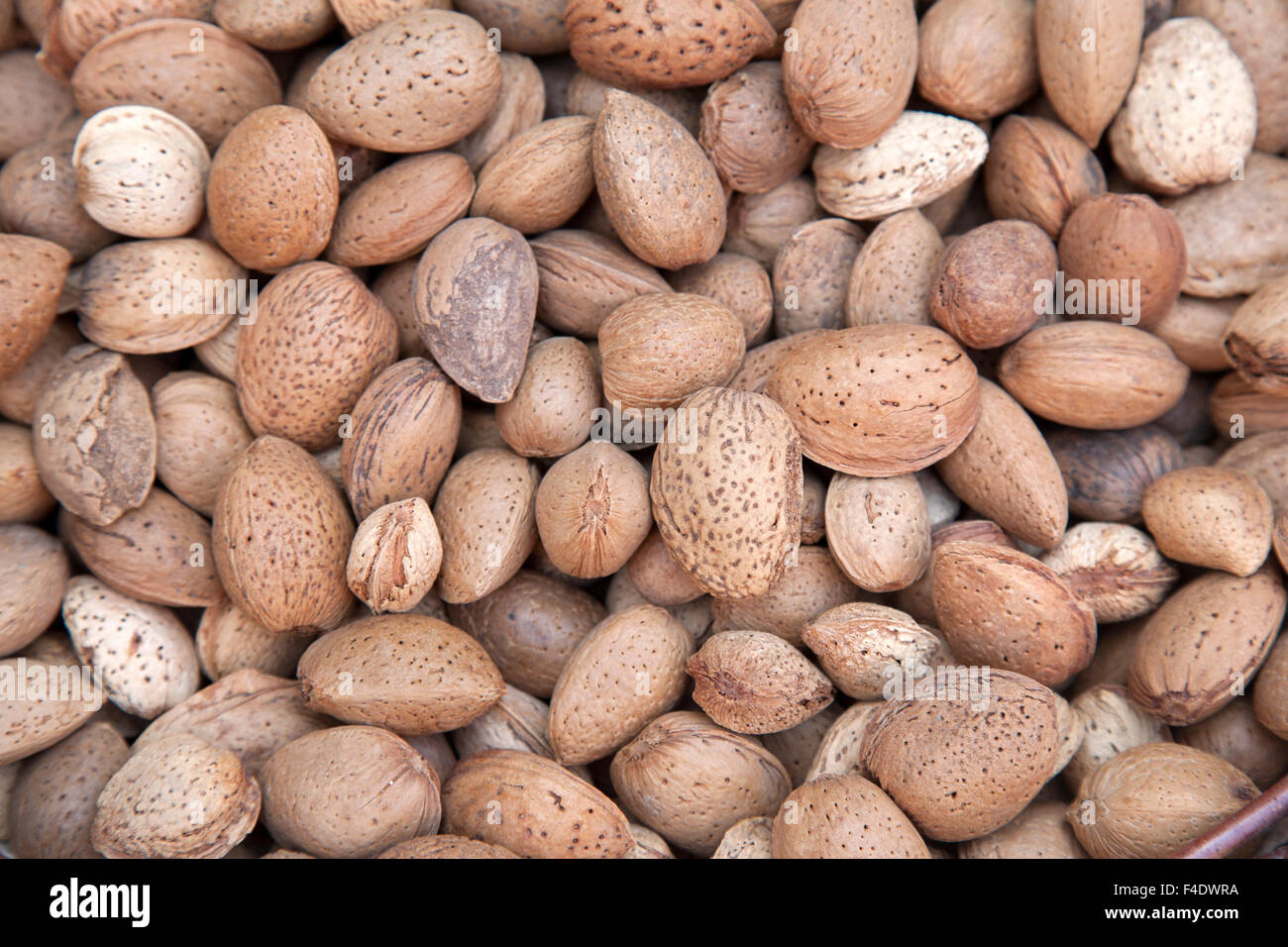 Almond Background on Market Stall Stock Photo - Alamy
