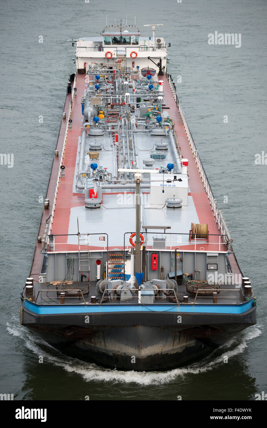 Imperial Shipping Group oil tanker, river Rhine, Leverkusen, Germany ...