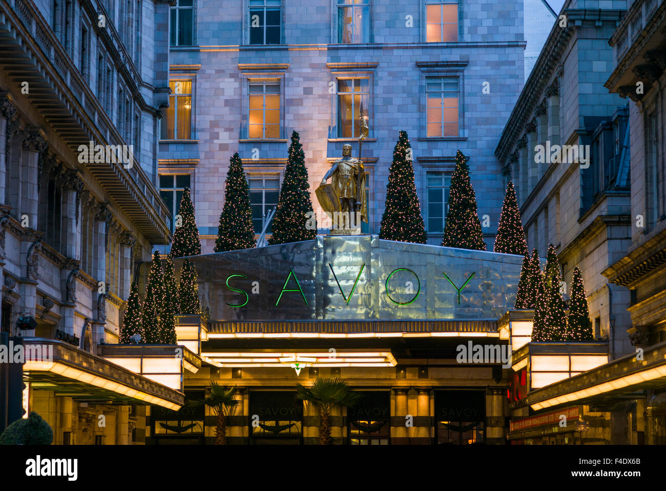 England, London, Strand, the Savoy Hotel, evening Stock Photo - Alamy