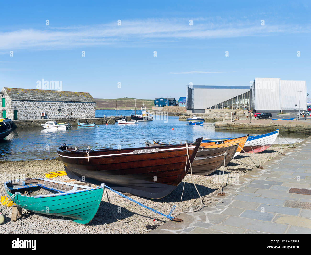Lerwick, capital of the Shetland Islands in Scotland. Hays dock and ...