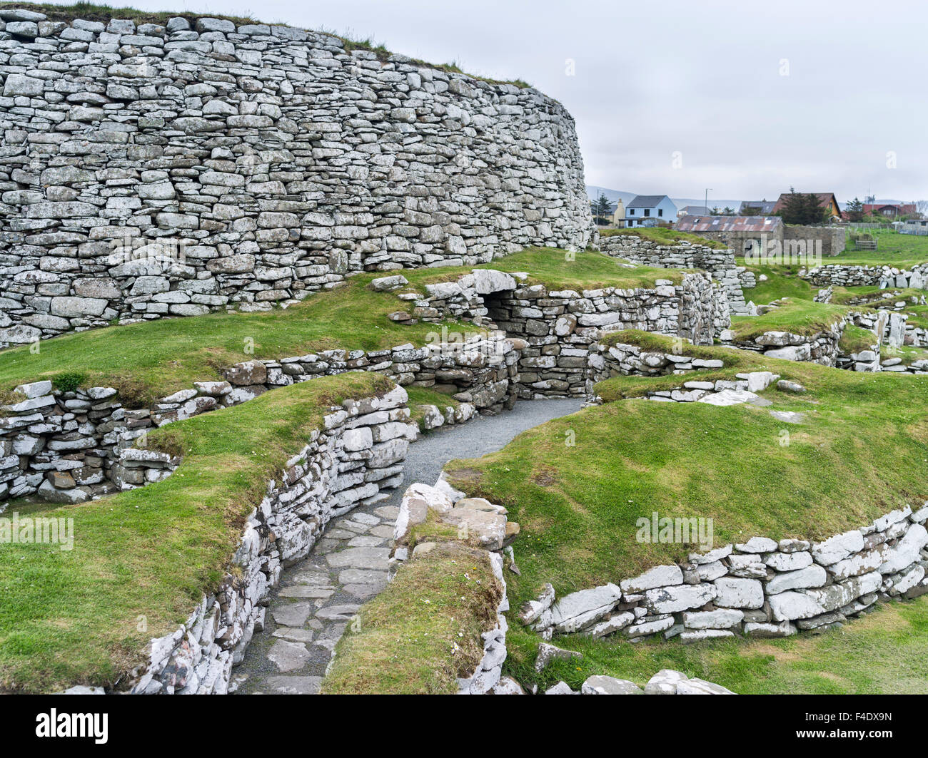 Lerwick, capital of the Shetland Islands in Scotland. Broch of ...