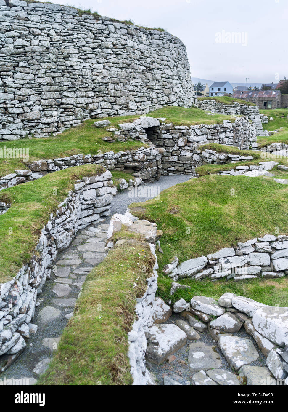 Lerwick, capital of the Shetland Islands in Scotland. Broch of ...