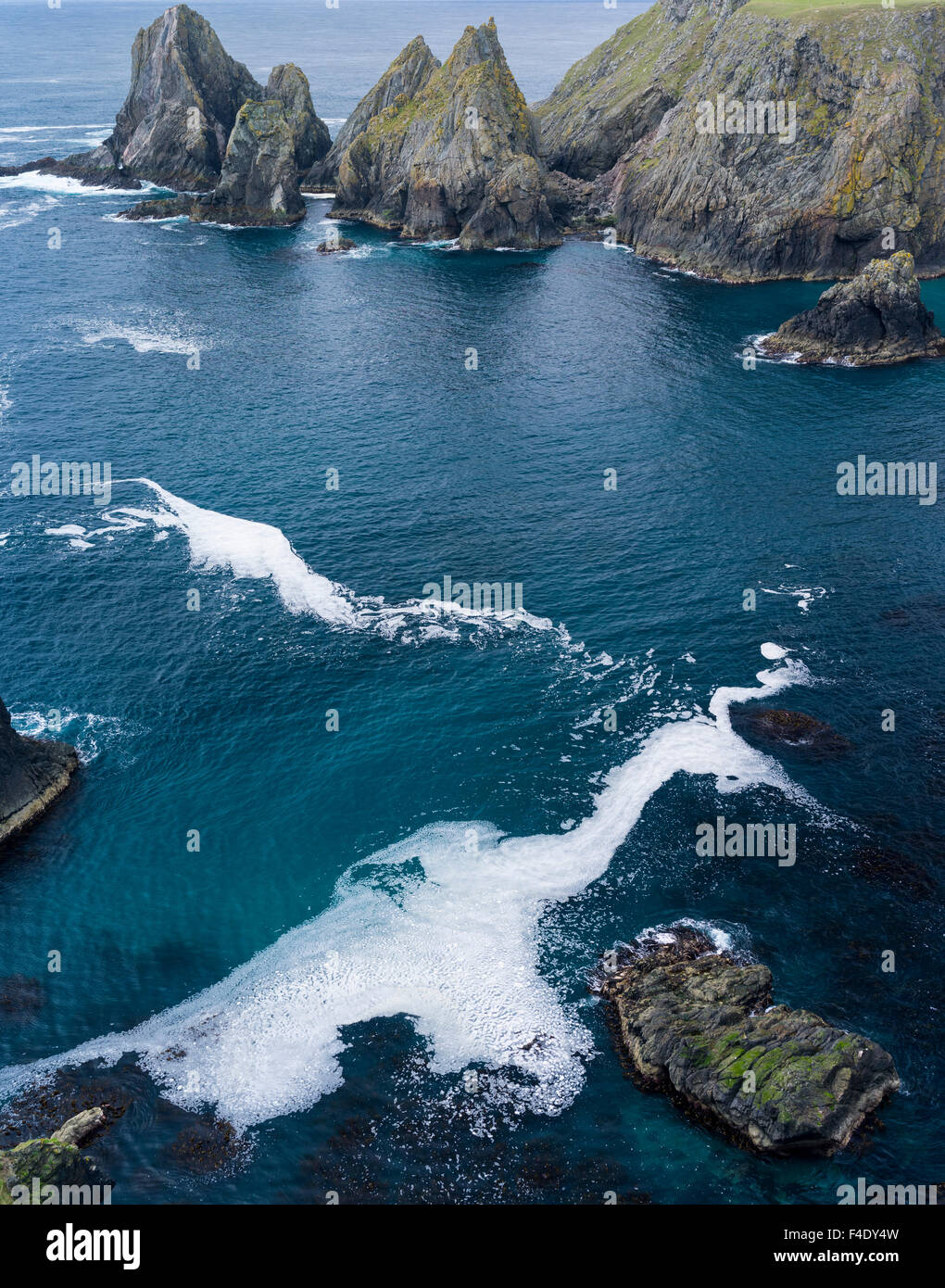 The cliffs between Dale and Huxter close to Sandness Hill. Shetland ...