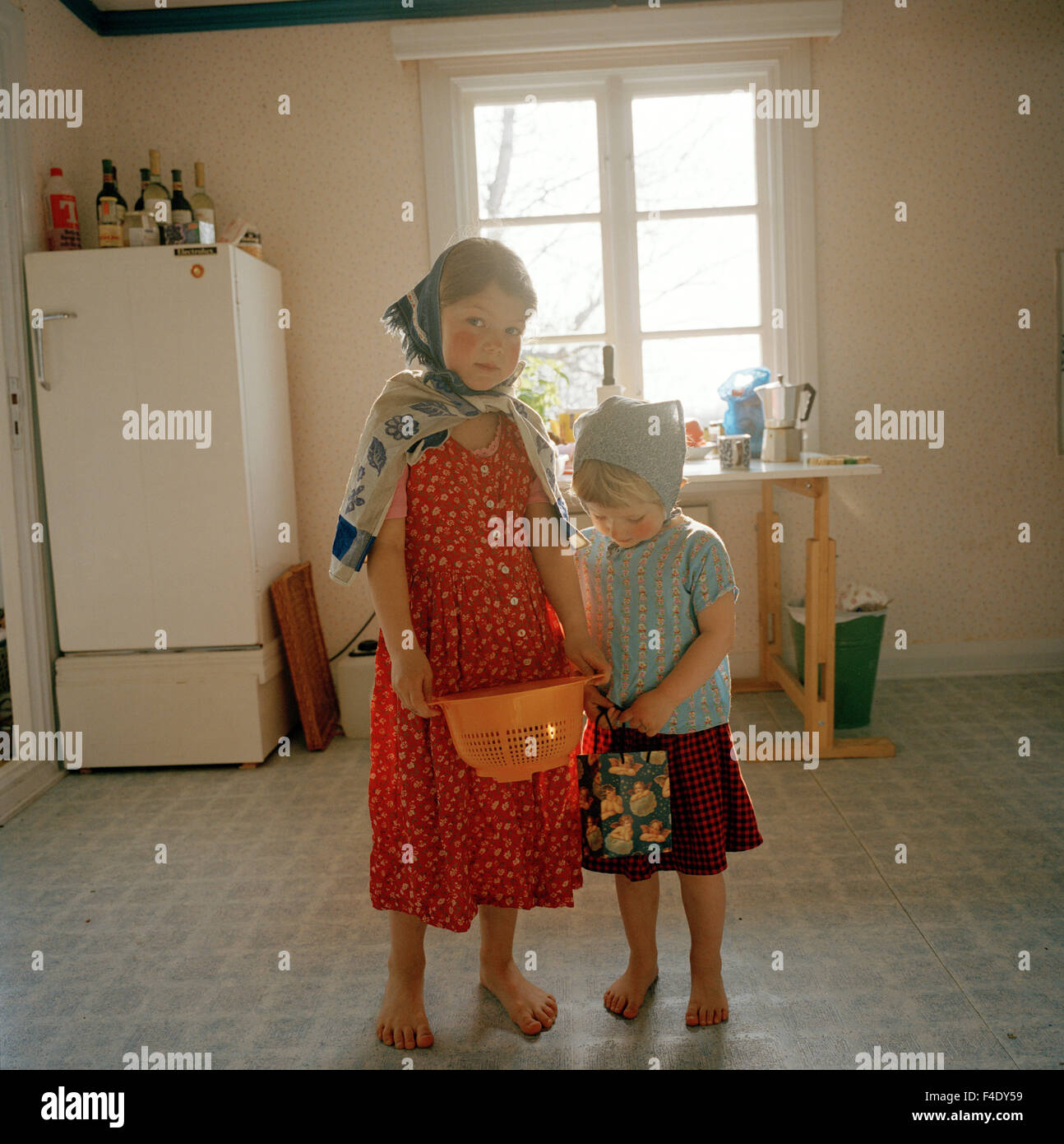 Two easter witches in a kitchen, Sweden Stock Photo - Alamy