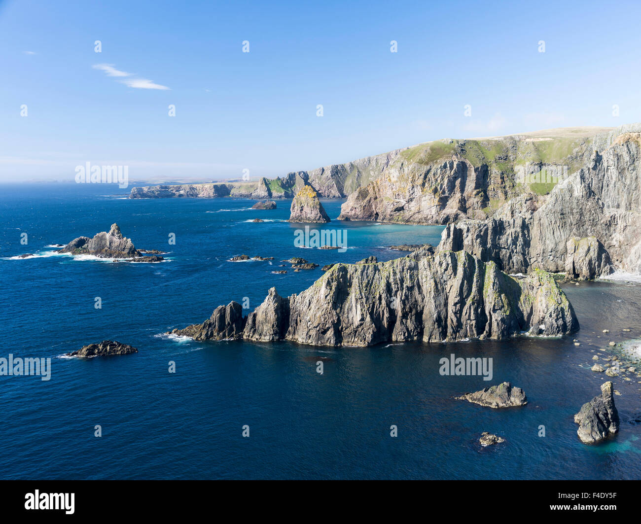 The cliffs between Dale and Huxter close to Sandness Hill. Shetland ...