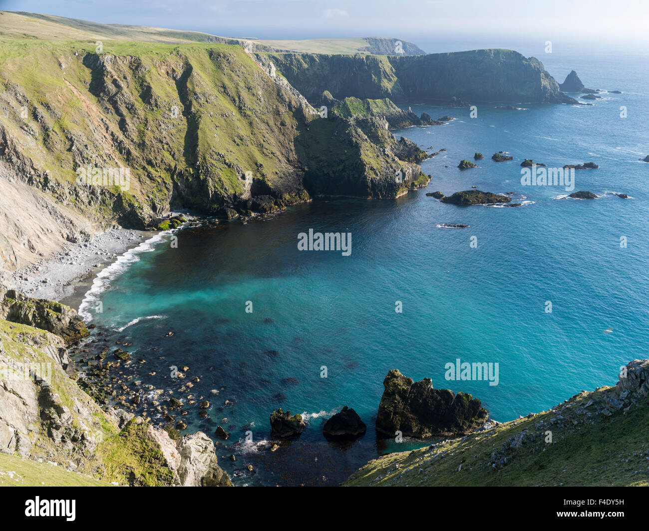 The cliffs between Dale and Huxter close to Sandness Hill. Shetland ...