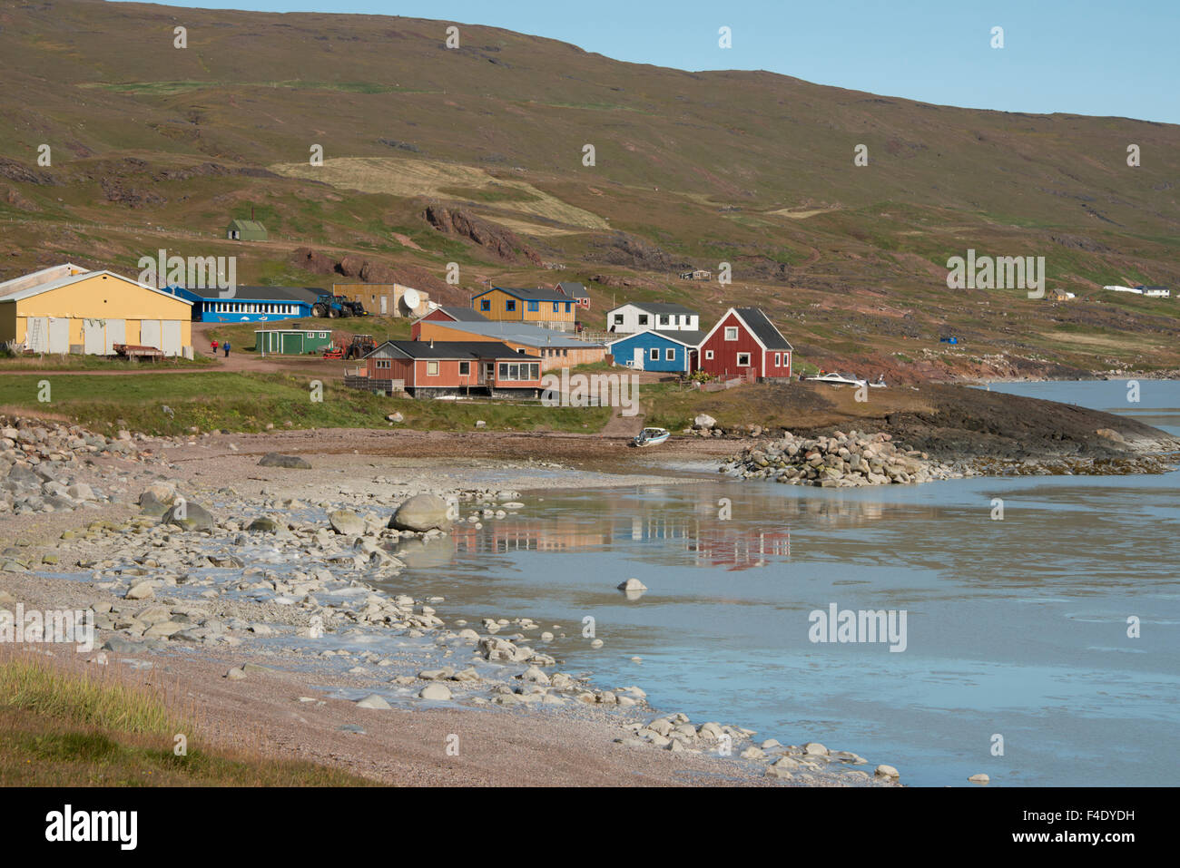 Greenland, Tunulliarfik, Overview of Qassiarsuk and Brattahlid, Erik ...