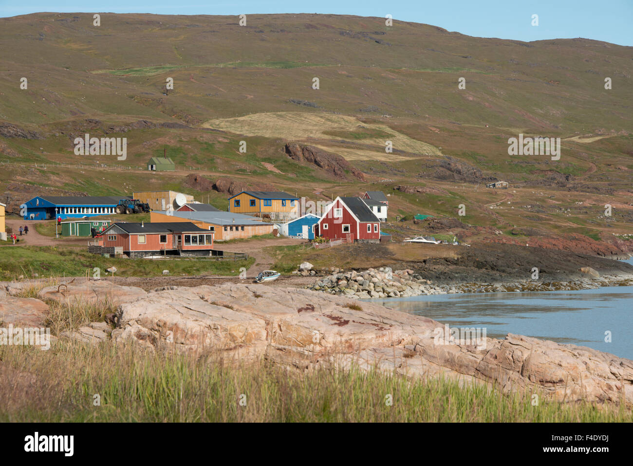 Greenland, Tunulliarfik, Overview of Qassiarsuk and Brattahlid, Erik ...