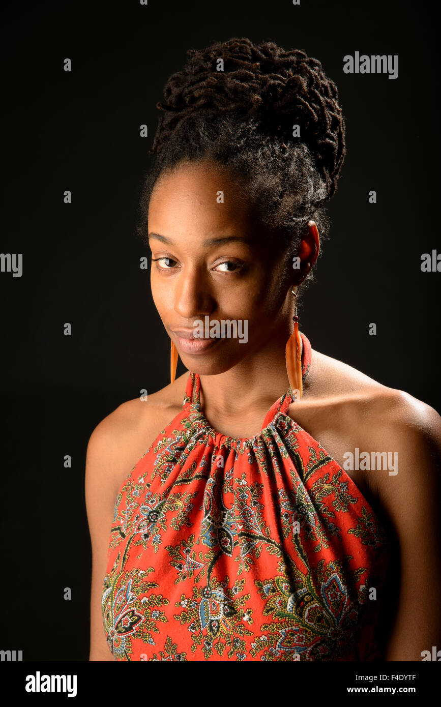 Studio portrait of beautiful African-American woman. (MR) (Large format ...