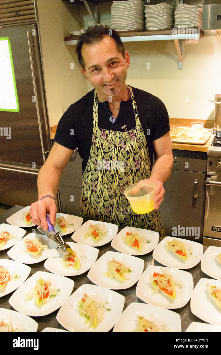 Chef preparing appetizers. (MR Stock Photo - Alamy