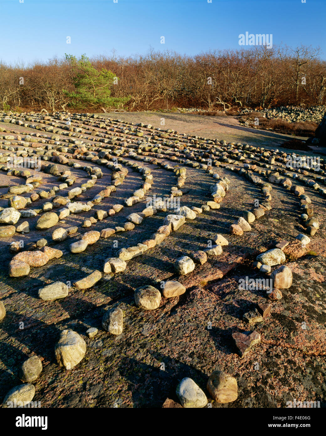 Stones arranged in rows, elevated view Stock Photo - Alamy