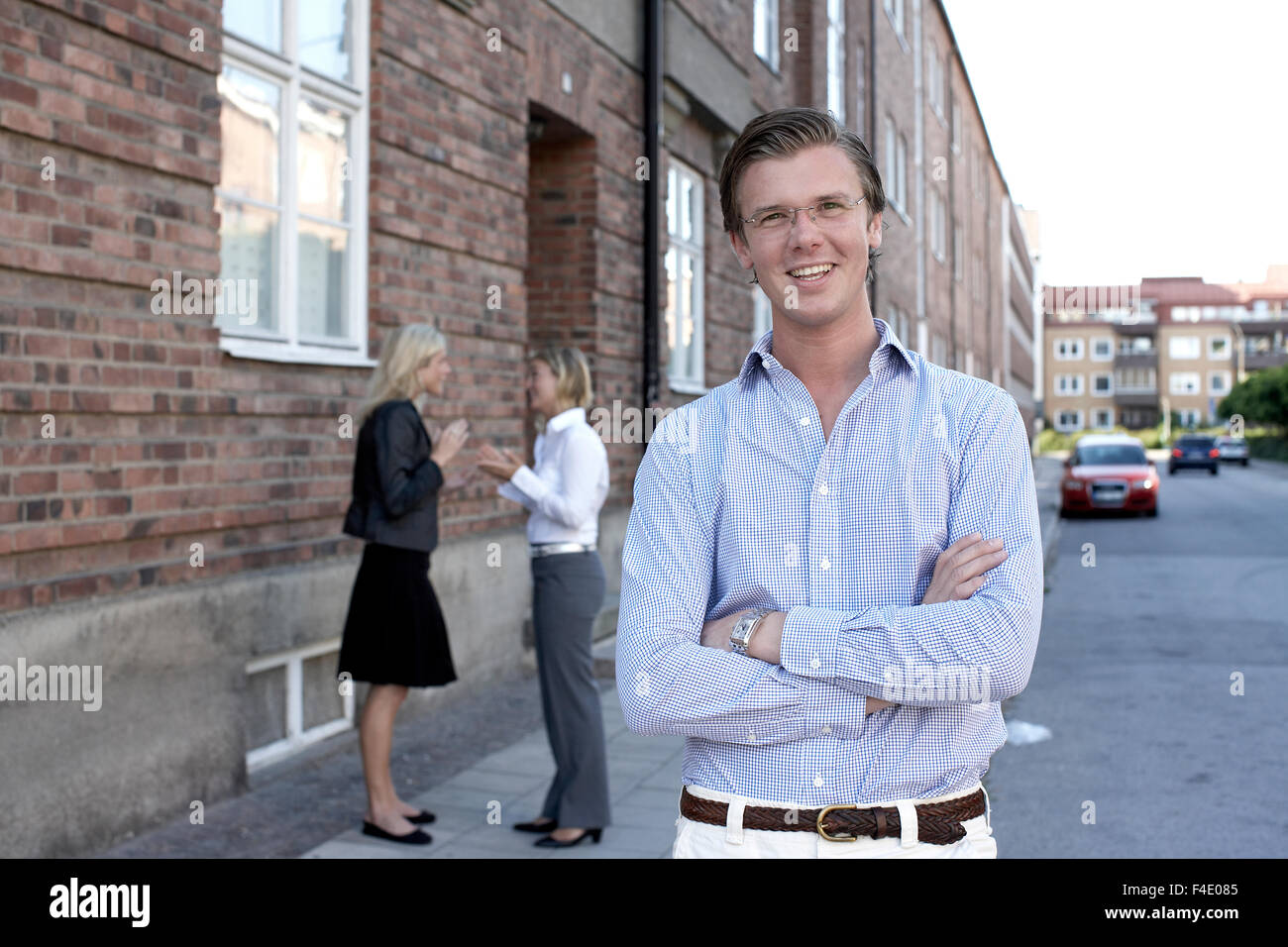 Three friends talking, Sweden Stock Photo - Alamy
