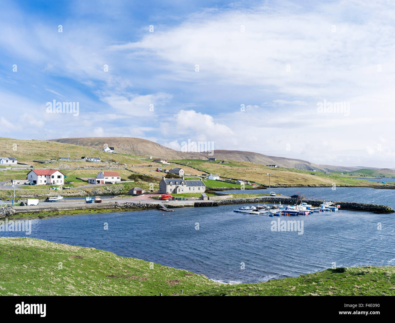 Coastal landscape on West Burra, a small island in the Shetland ...