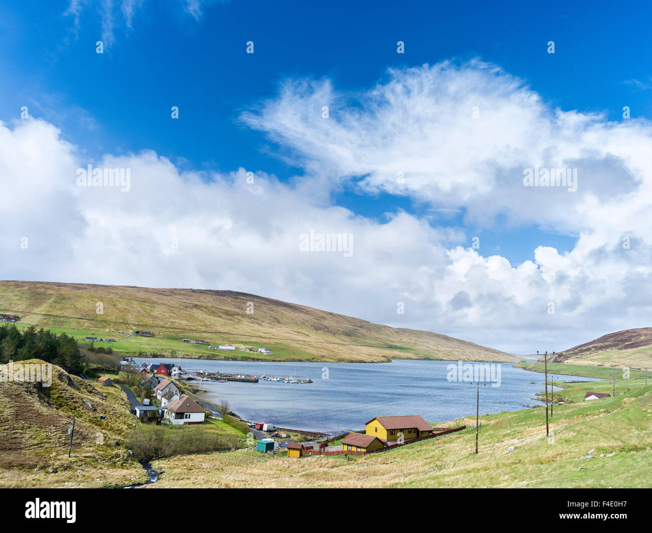 Voe, a settlement on the shores of Olna Firth, Shetland mainland ...