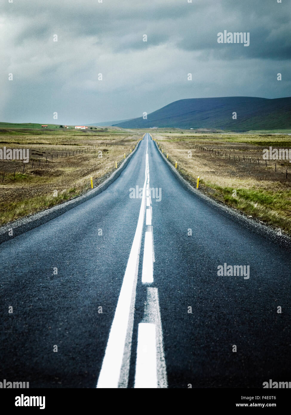 A long country road, Island Stock Photo - Alamy