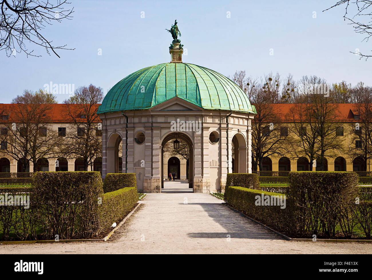 Munich, Germany - Hofgarten round pavilion, green baroque gazebo in ...