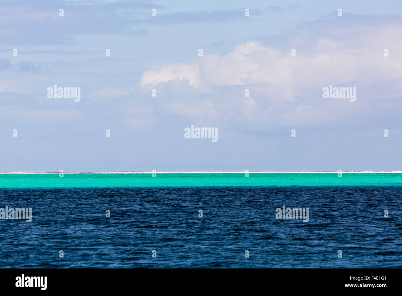 Pacific Ocean, French Polynesia, Society Islands, Tahiti. Layers of ...