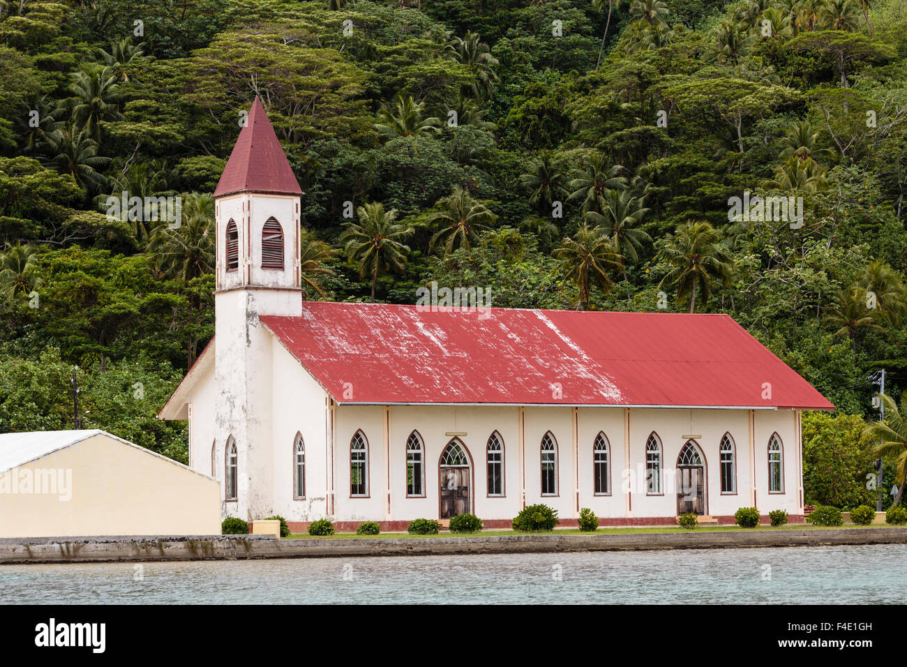 Pacific Ocean, French Polynesia, Society Islands, Raiatea. View of ...