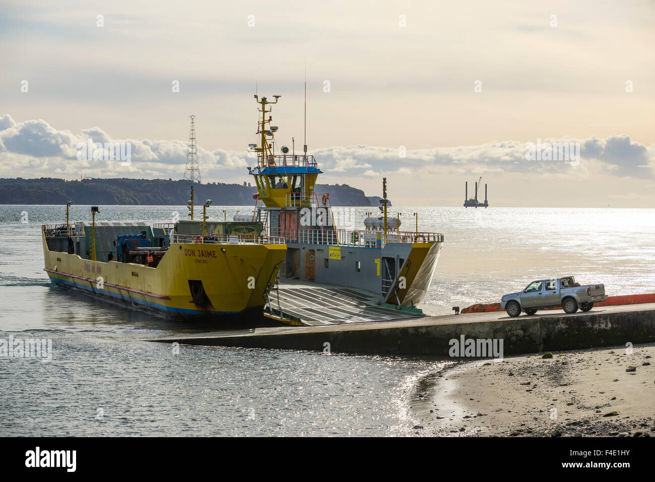 ferry, canal chacao, chiloe, chile Stock Photo - Alamy