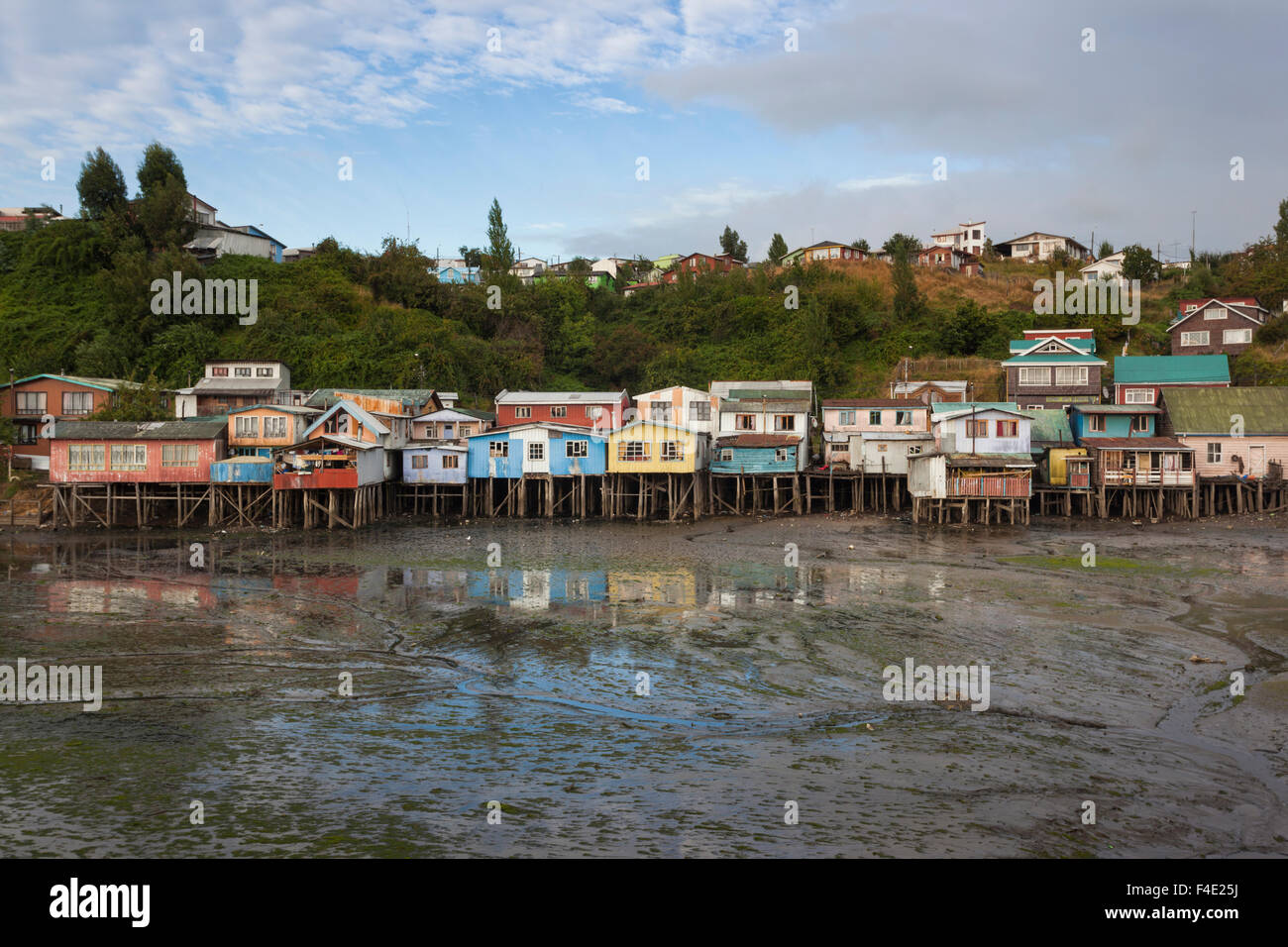 Chile, Chiloe Island, Castro, palafito stilt houses Stock Photo - Alamy