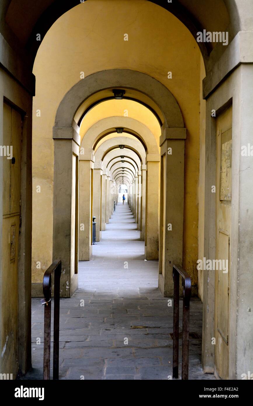 a deserted arcade in Florence Italy Stock Photo - Alamy