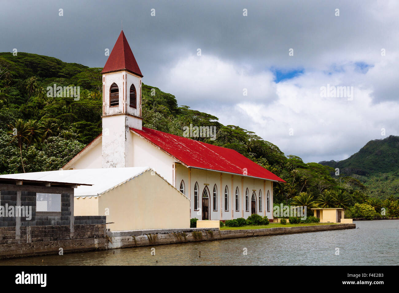 Pacific Ocean, French Polynesia, Society Islands, Raiatea. View of ...