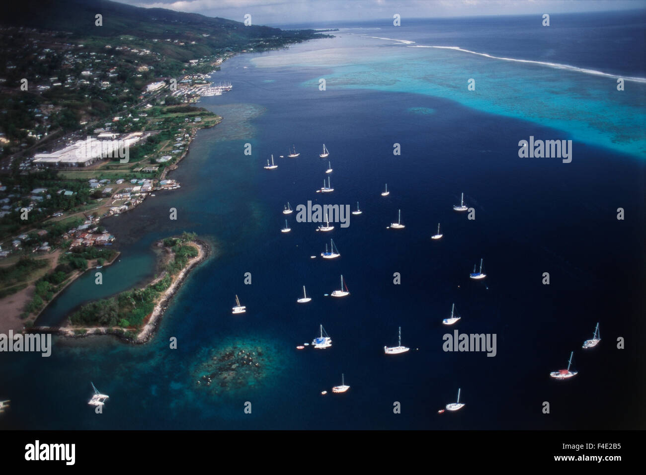 French Polynesia, Aerial view of Tahiti Island. (Large format sizes ...
