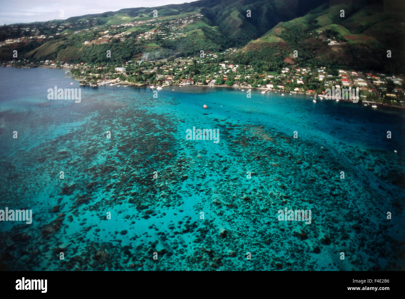 French Polynesia, Aerial view of Tahiti Island. (Large format sizes ...