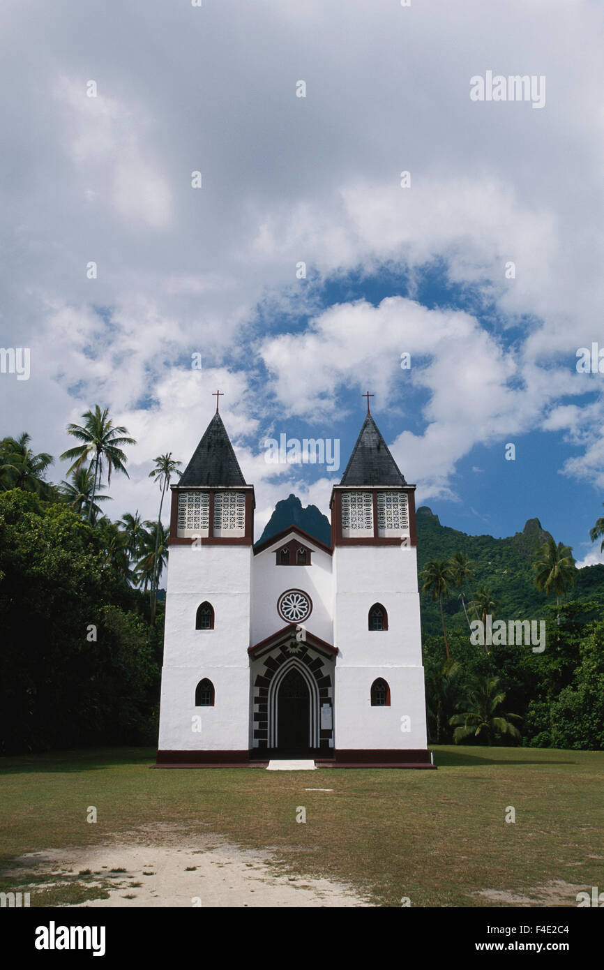 French Polynesia, Haapiti Town Church. (Large format sizes available ...