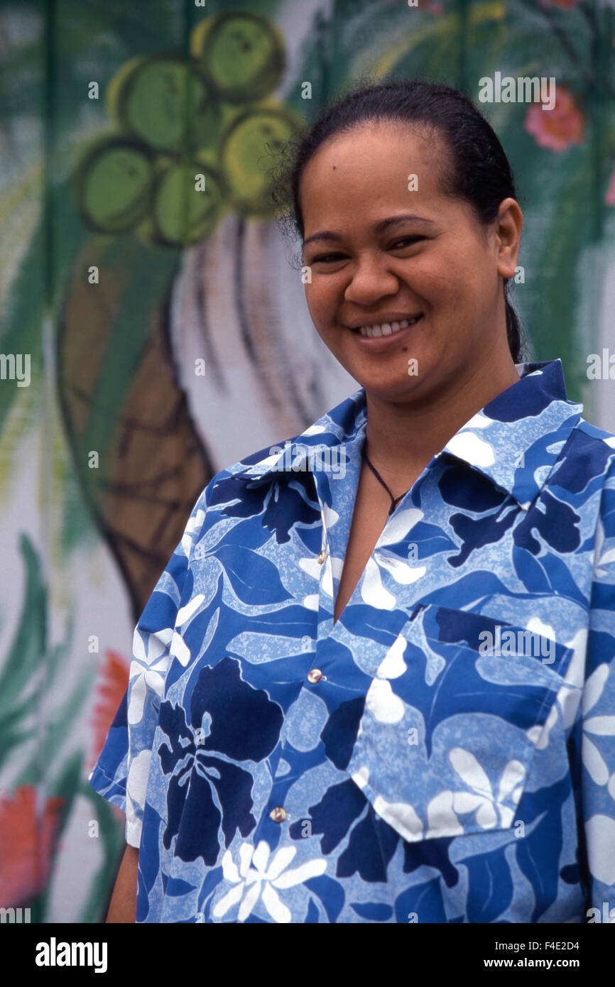 Cook Islands, Rarotonga. woman. (Large format sizes available Stock ...