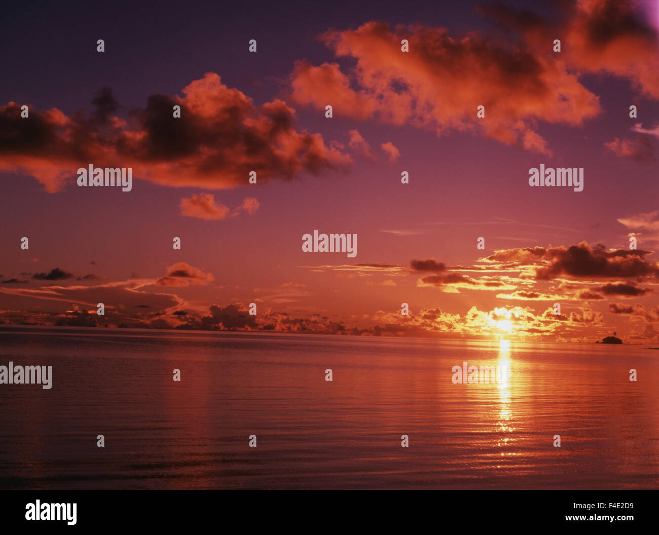 Micronesia, Palau, Koror, View of sea during sunset (Large format sizes ...