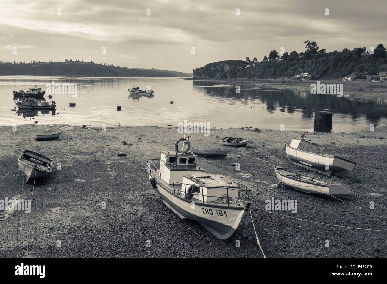 Chile, Chiloe Island, Chonchi, town port Stock Photo - Alamy