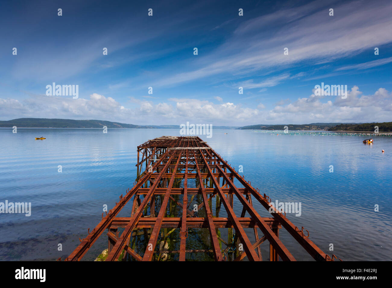 Chile, Chiloe Island, Queilen, town pier Stock Photo - Alamy