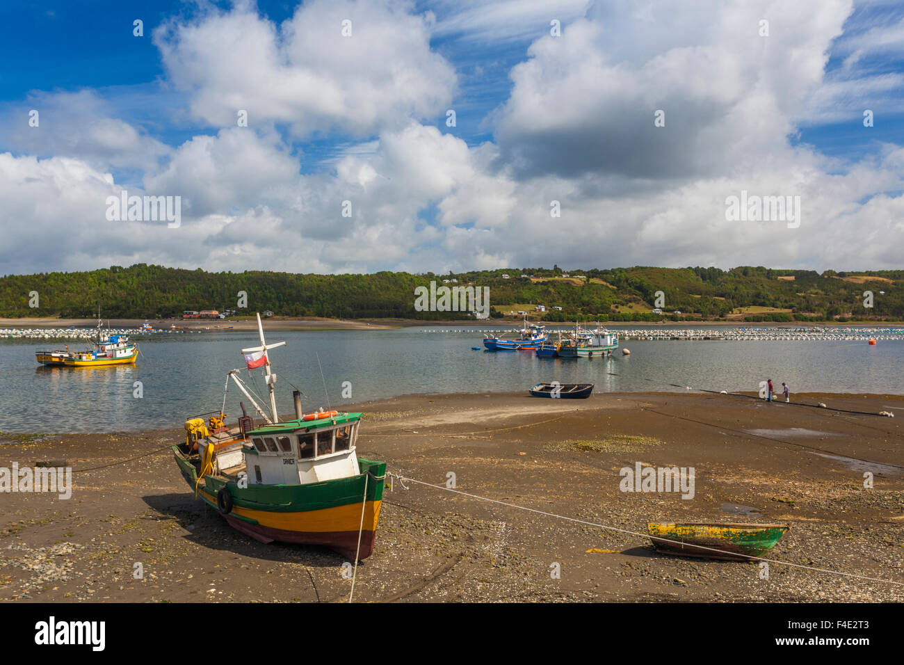 Chile, Chiloe Island, Queilen, town harbor Stock Photo - Alamy