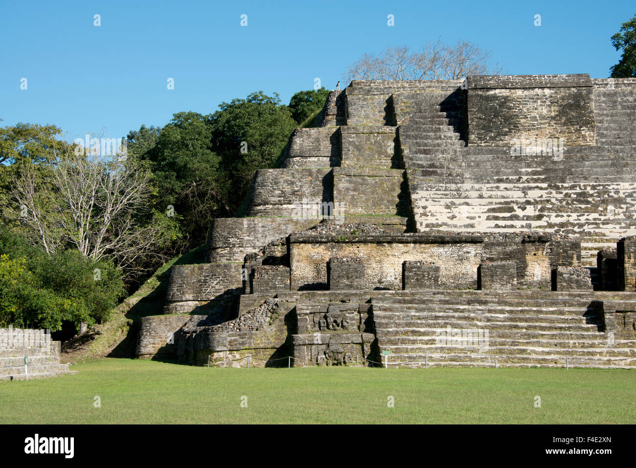Belize, near Belize City. Altun Ha archaeological site, Mayan ruins ...