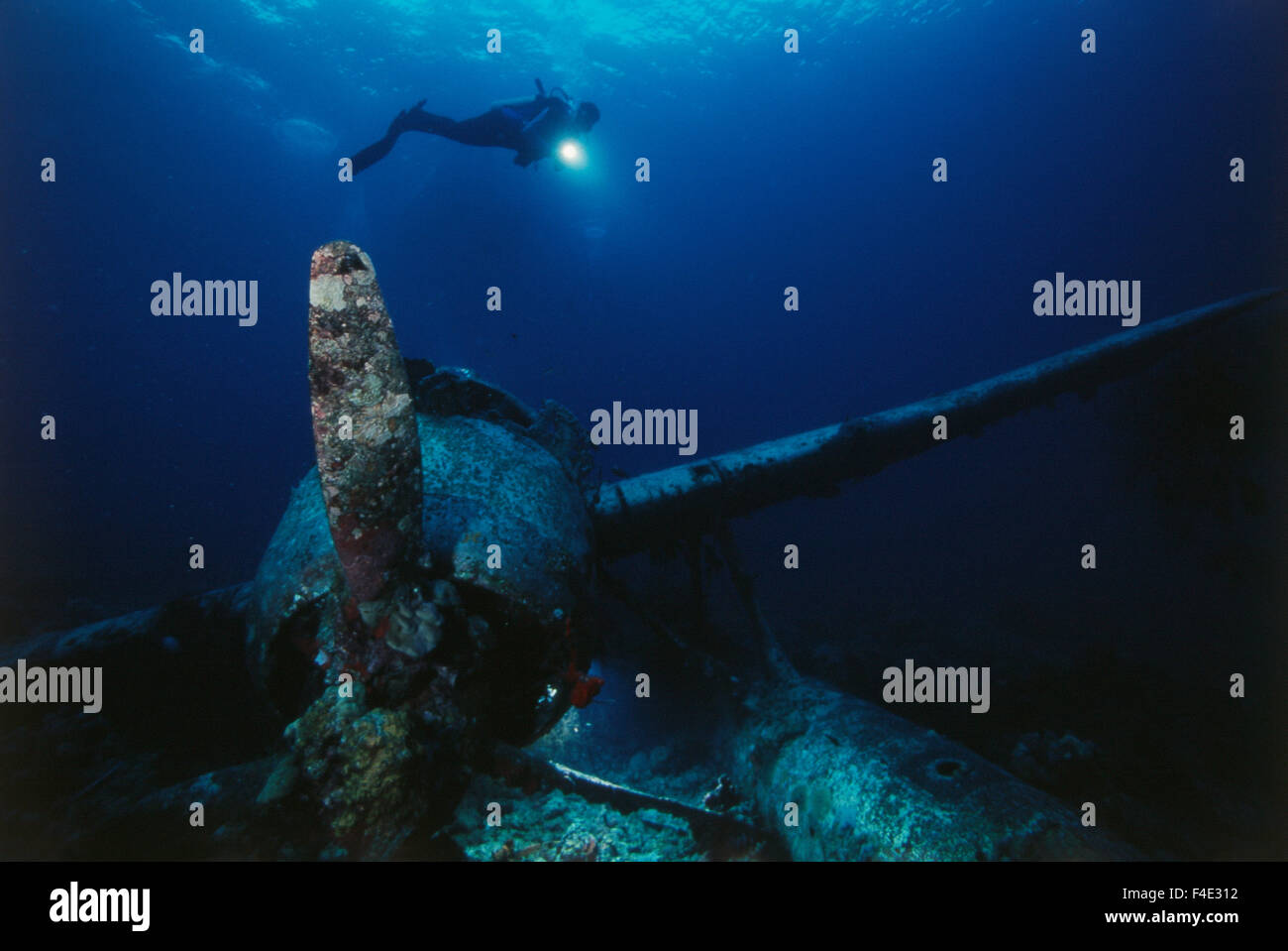 Palau, Micronesia, Japanese Jake Plane, Movie Lights inside plane WWII ...