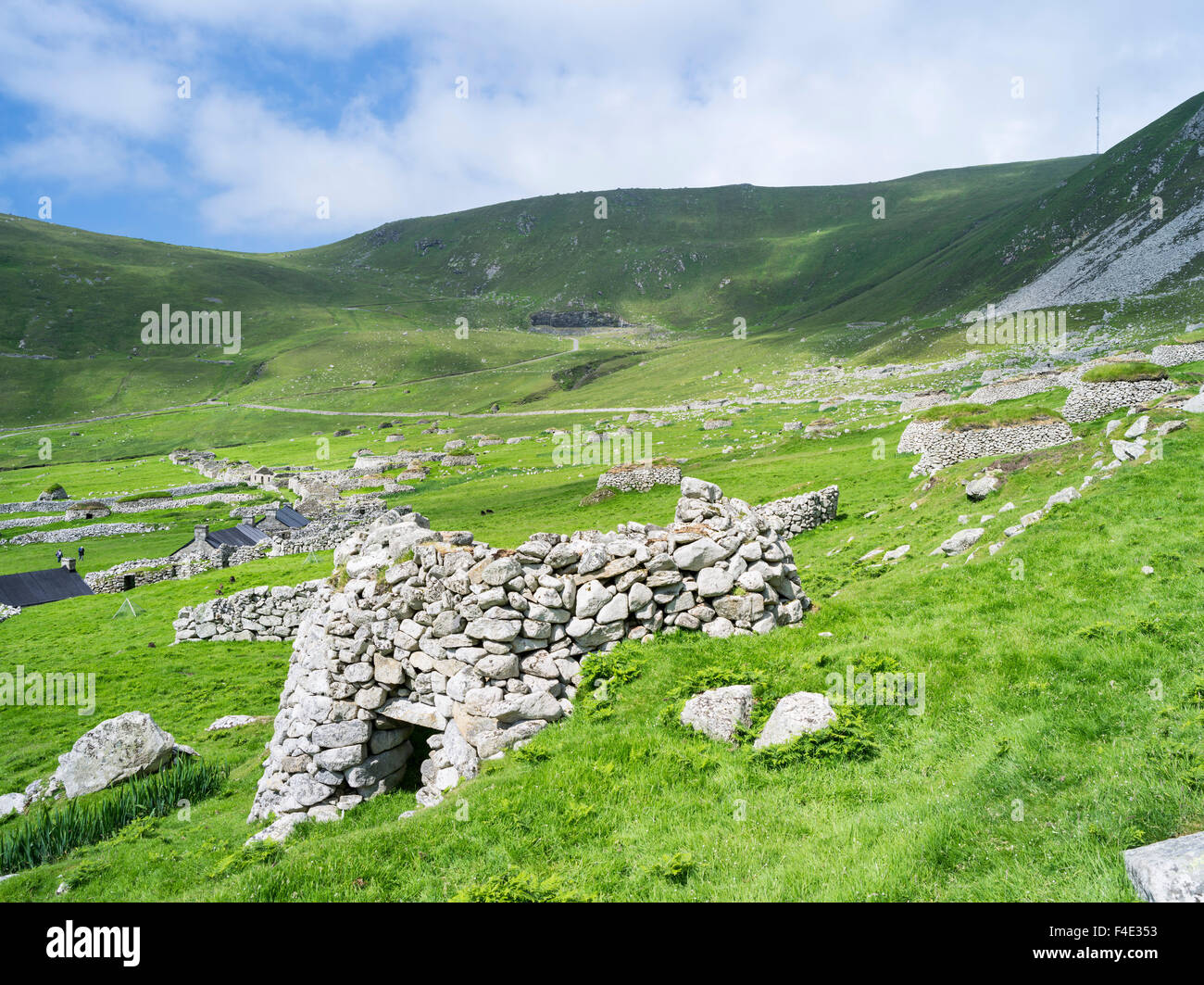 The islands of St Kilda archipelago in Scotland. Island of Hirta with ...