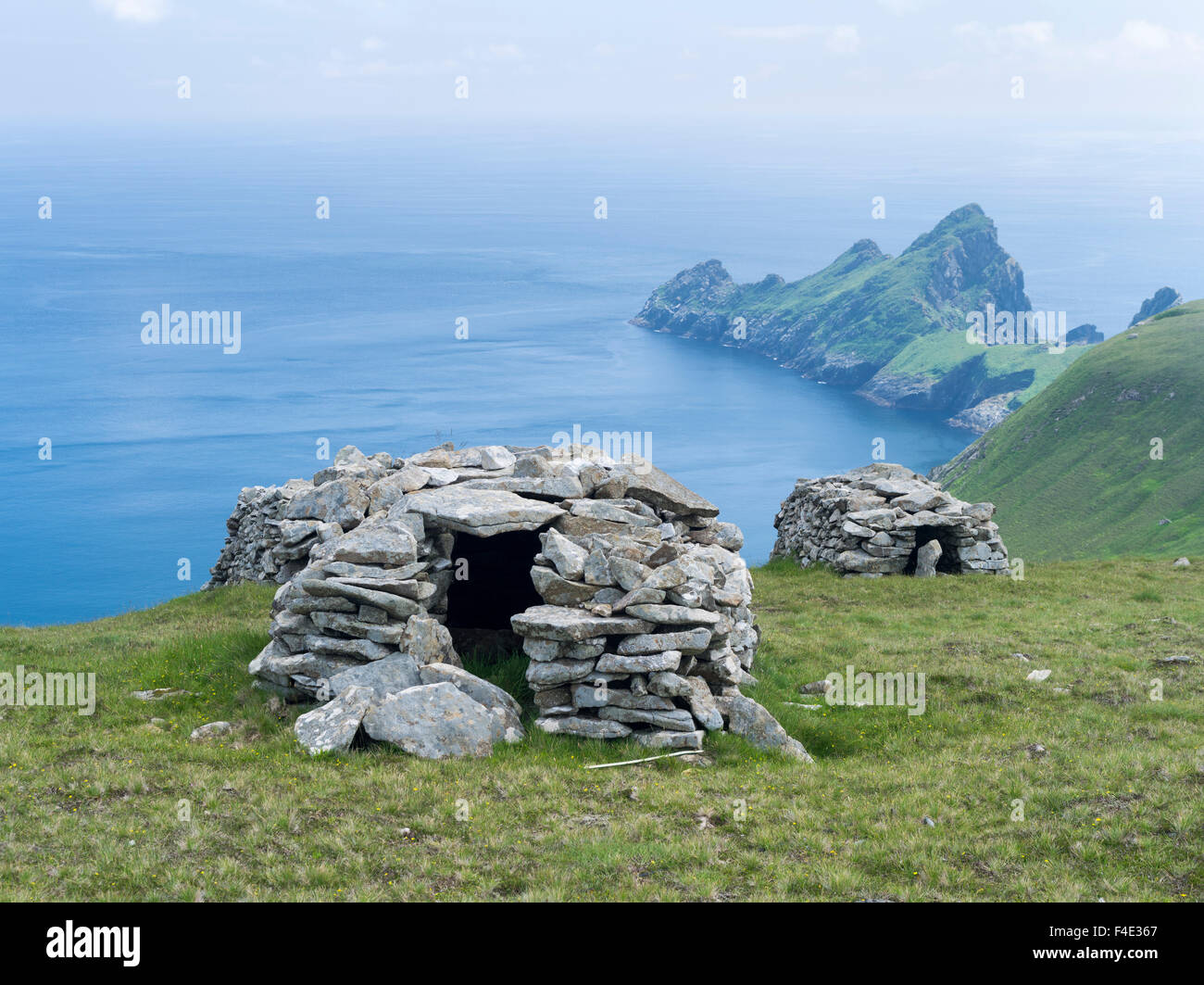The islands of St Kilda archipelago in Scotland. Island of Hirta ...