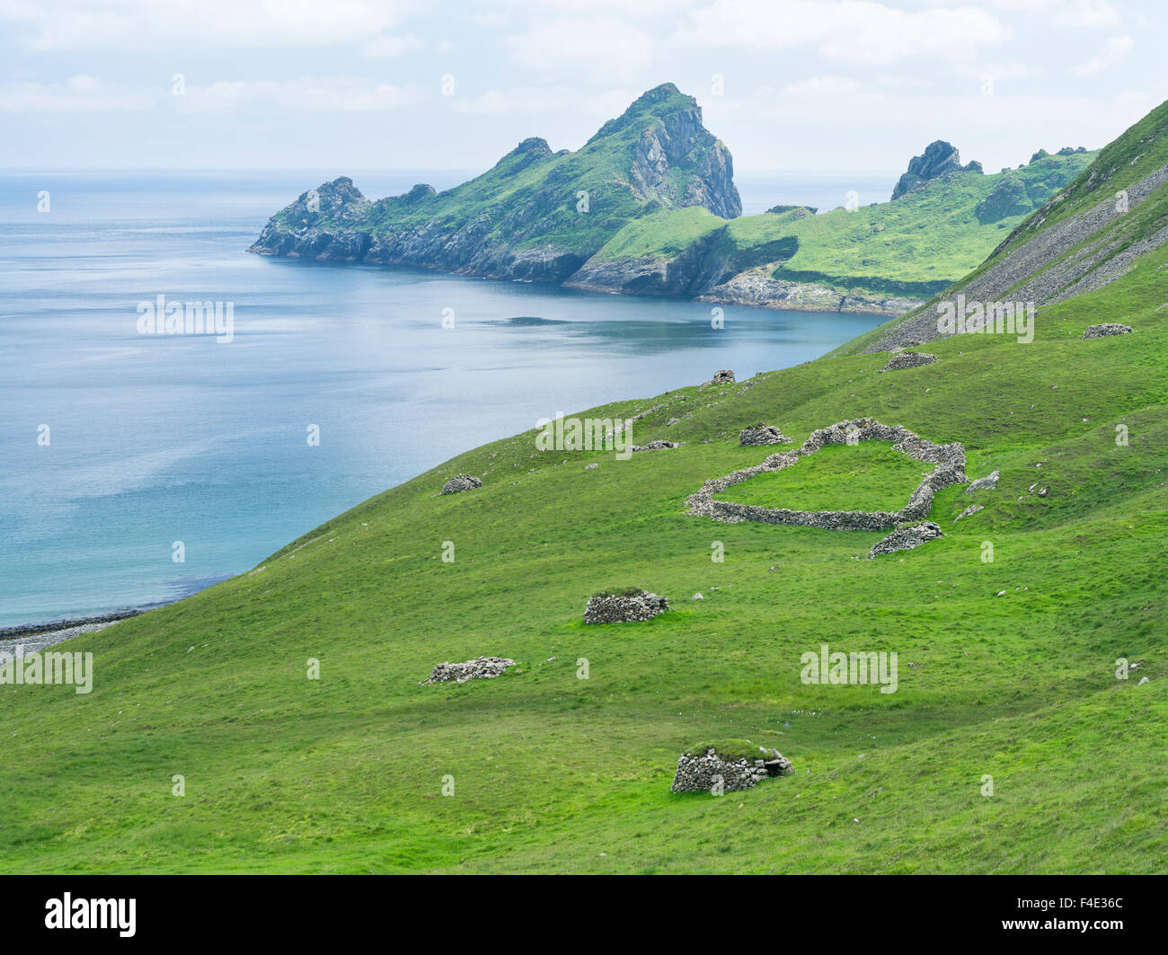 The islands of St Kilda archipelago in Scotland. Island of Hirta ...