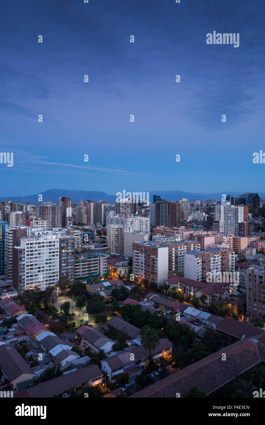 Chile, Santiago, elevated city view at dawn Stock Photo - Alamy