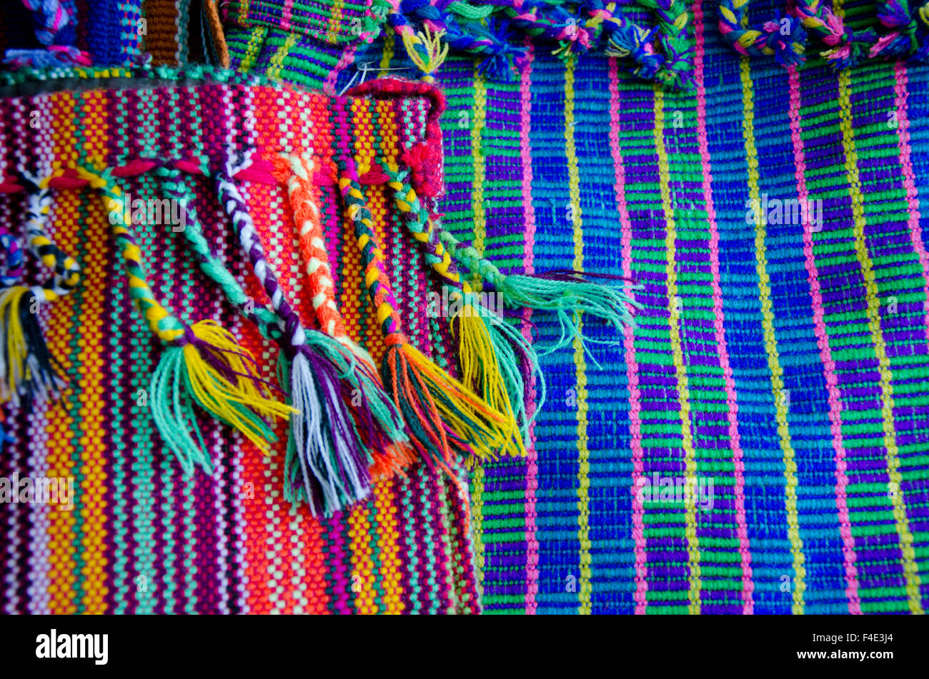 Belize, Toledo, Punta Gorda. Detail of traditional textile Stock Photo ...