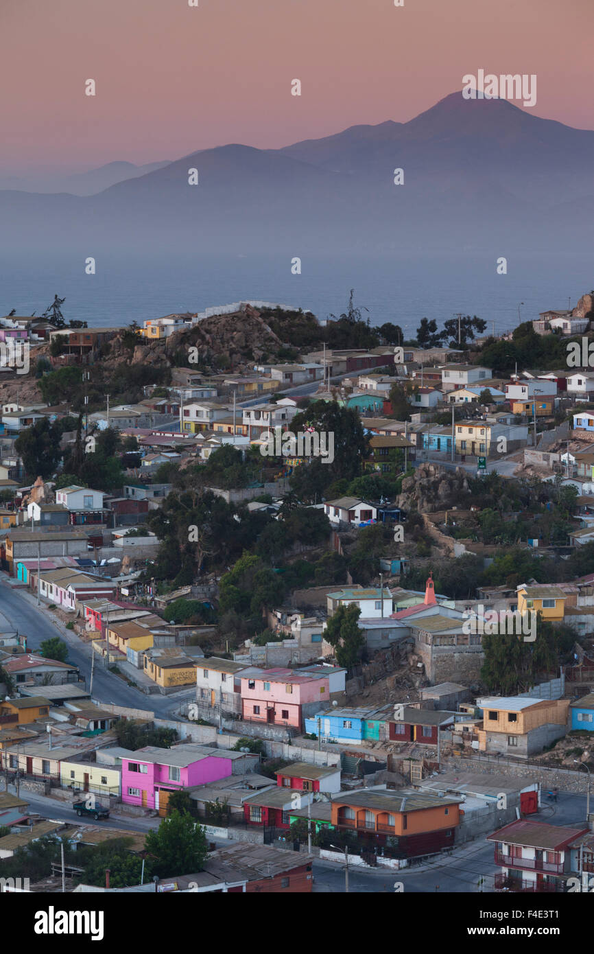Chile, Coquimbo, elevated city view from the Cruz del III Milenio cross ...