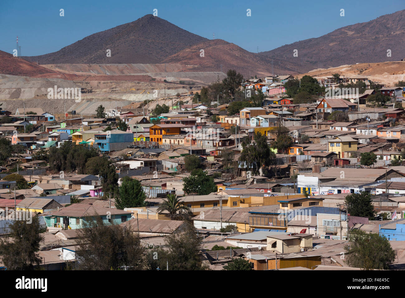 Chile, Andacollo, elevated town view Stock Photo - Alamy