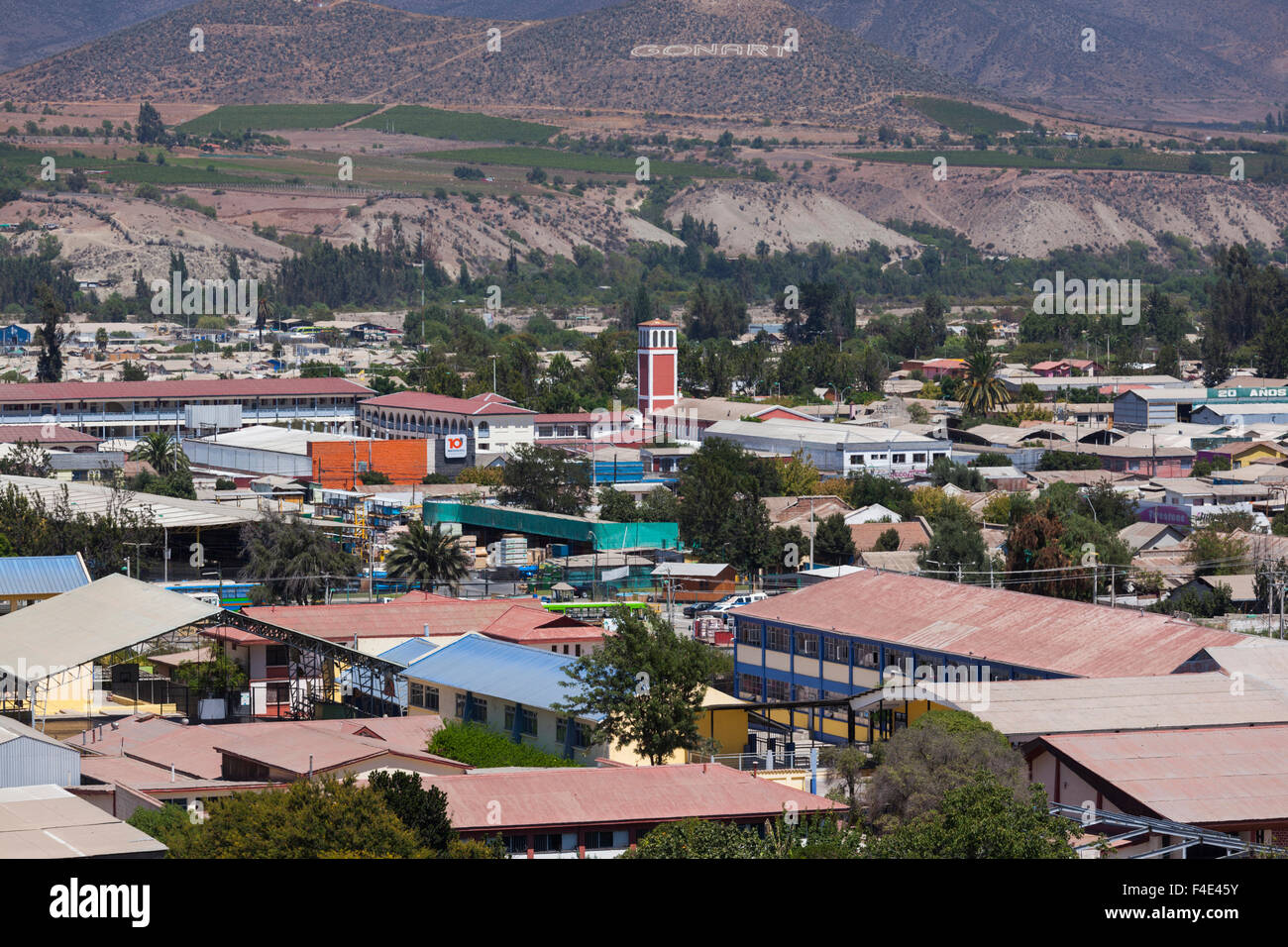 Chile, Ovalle, elevated town view Stock Photo - Alamy
